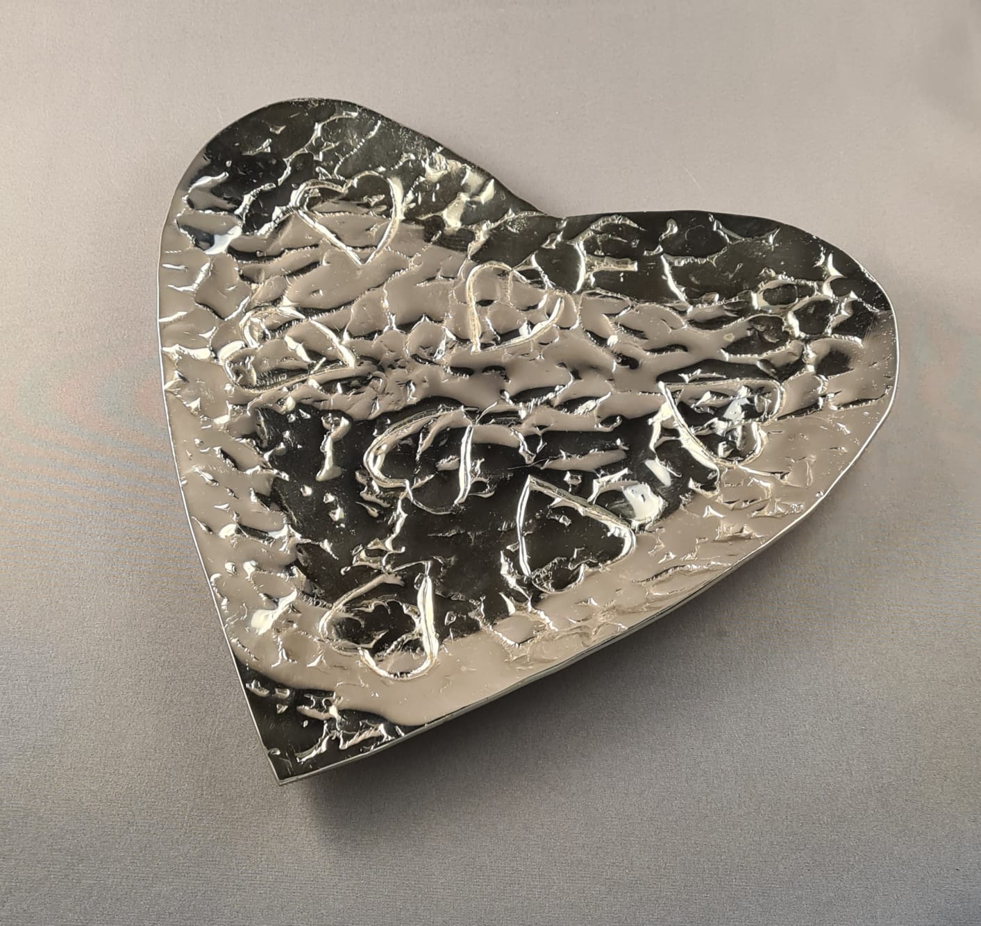 Embossed Silver Heart Plate | Cherry Boutique Gifts | Shop Online