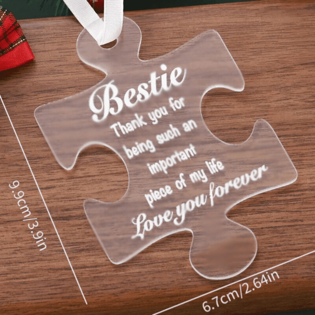 Bestie Acrylic Puzzle Piece Ornament | Cherry Boutique Gifts